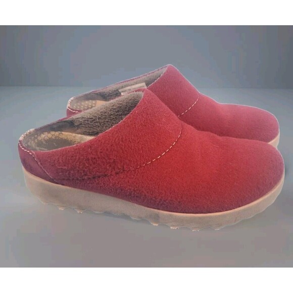 Dansko | Shoes | Dansko Clogs Wool Felt Military Red Comfort ...